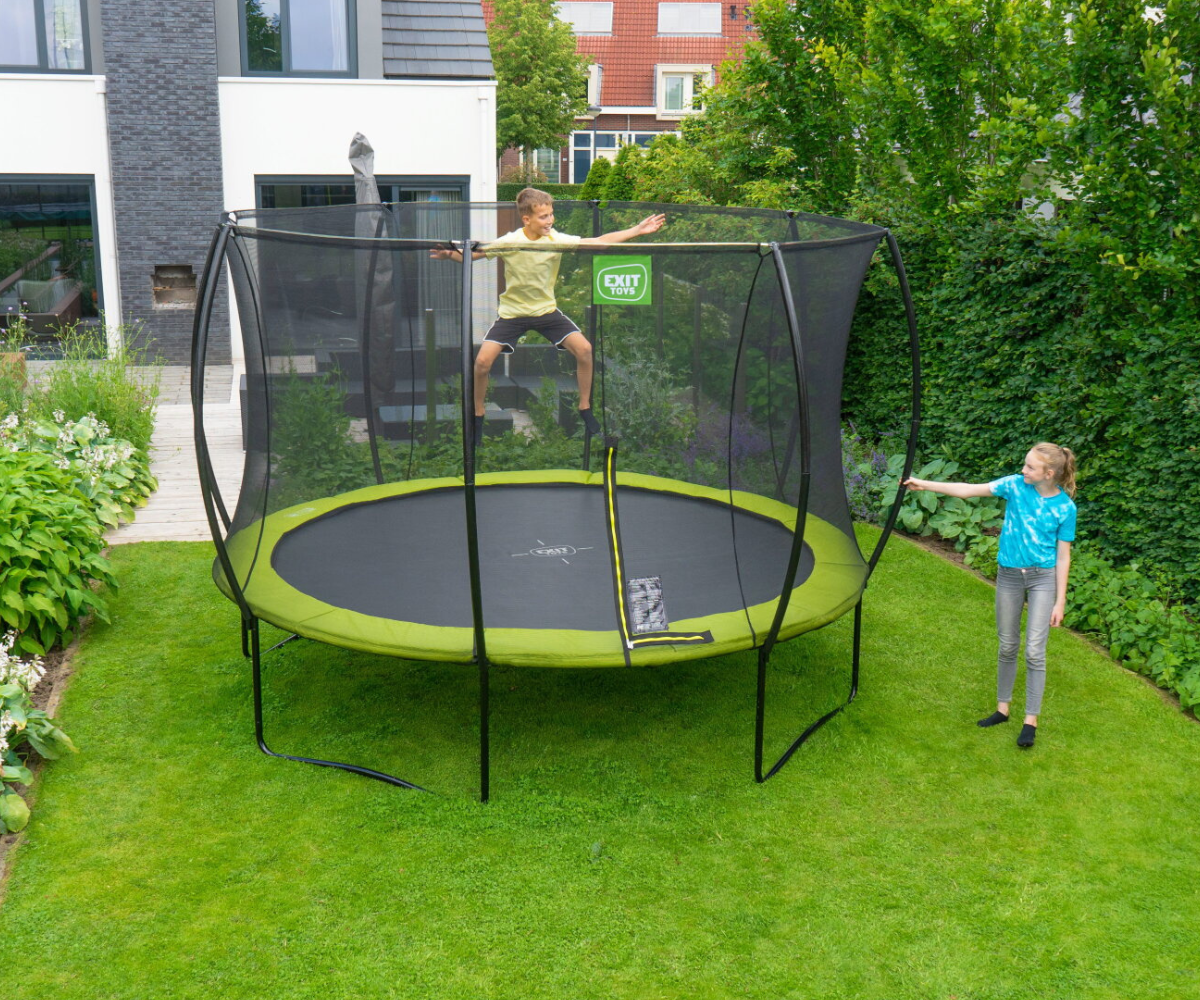 EXIT batuut Siluett Ø366cm + ohutusvõrk ja vedrukate – roheline