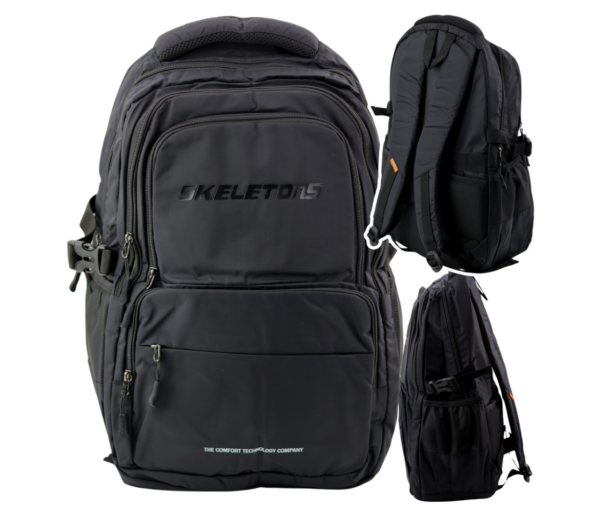 Laste seljakott 9 taskuga – must 35L