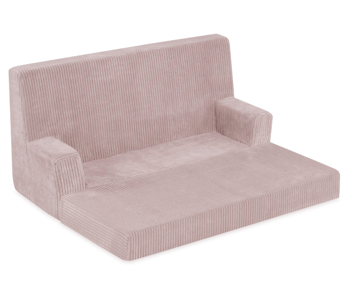 Laste diivan Plush Nest Foldie velvet – roosa