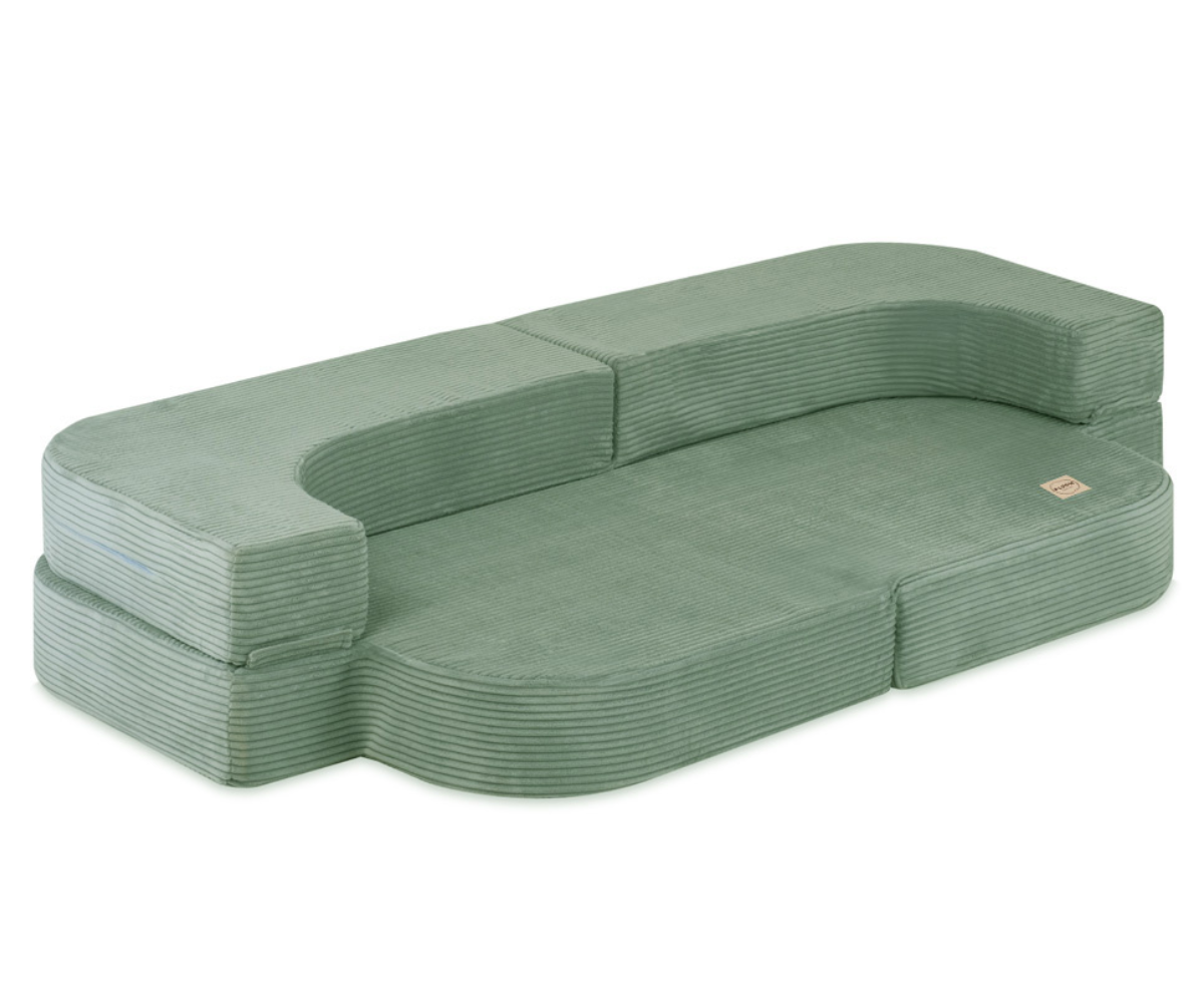 Laste diivan Plush Nest velvet – roheline